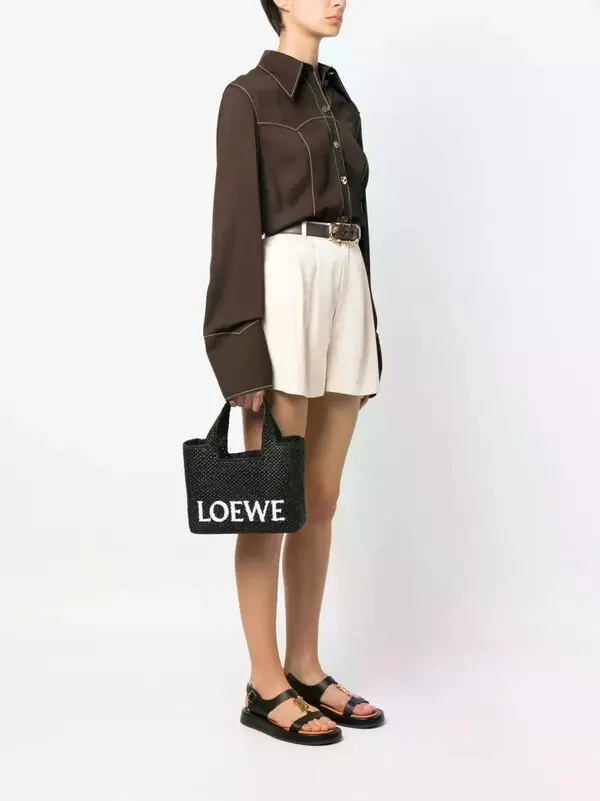 Loewe Small Raffia Tote Bag