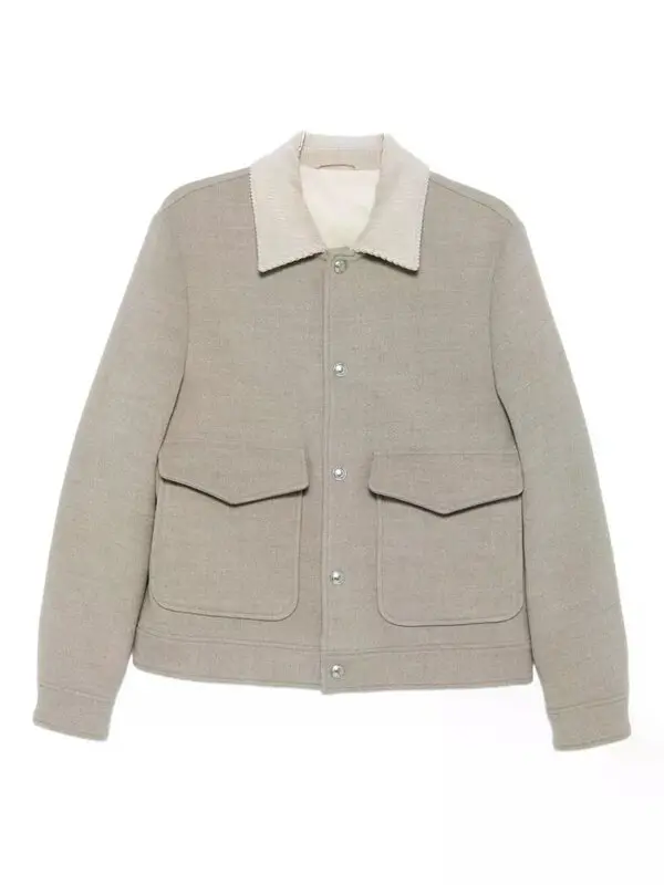 Eleventy Corduroy-collar Wool Jacket