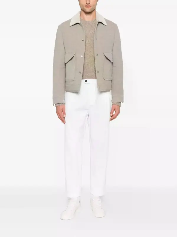 Eleventy Corduroy-collar Wool Jacket