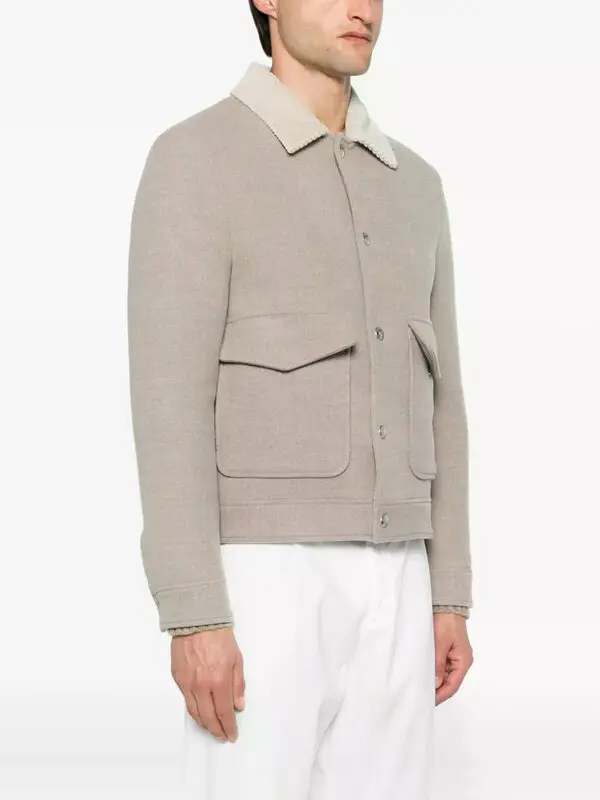 Eleventy Corduroy-collar Wool Jacket