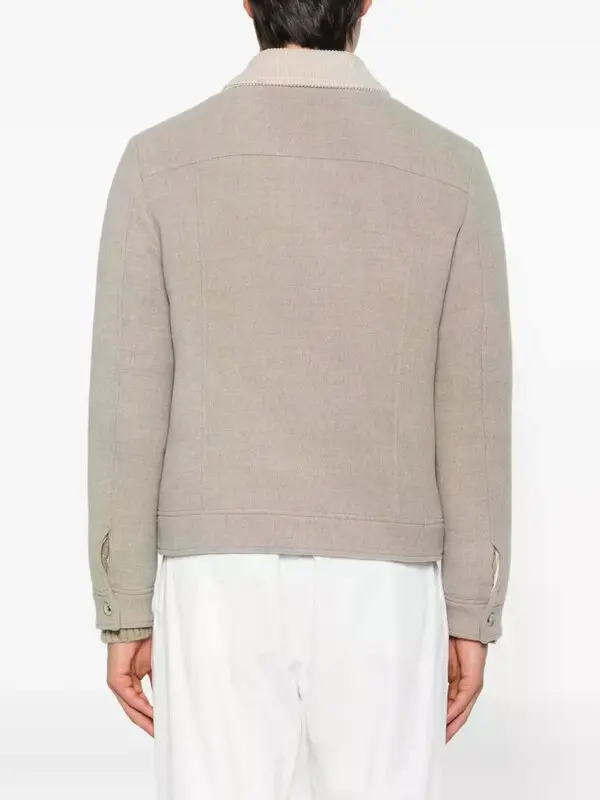 Eleventy Corduroy-collar Wool Jacket