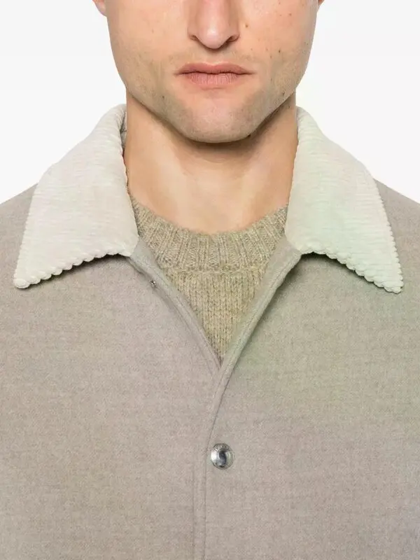 Eleventy Corduroy-collar Wool Jacket