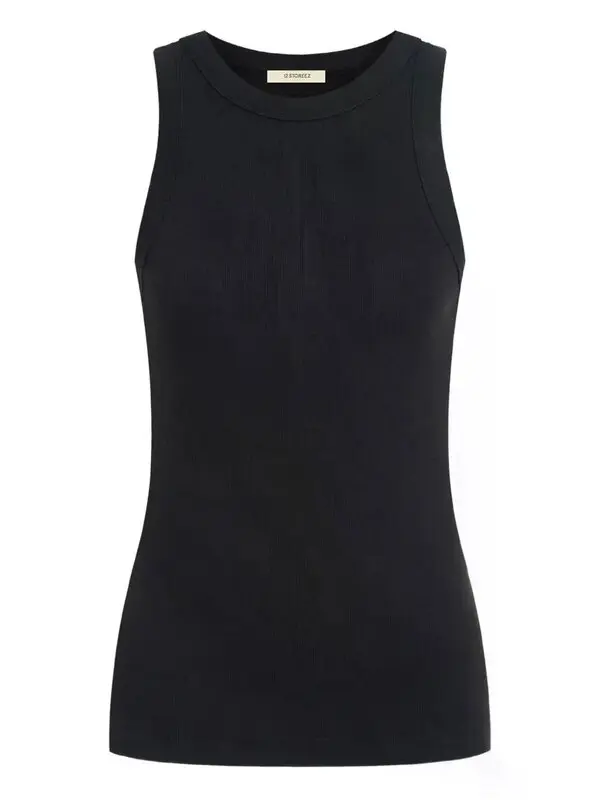 12 STOREEZ Sleeveless Ribbed Tank Top - Black