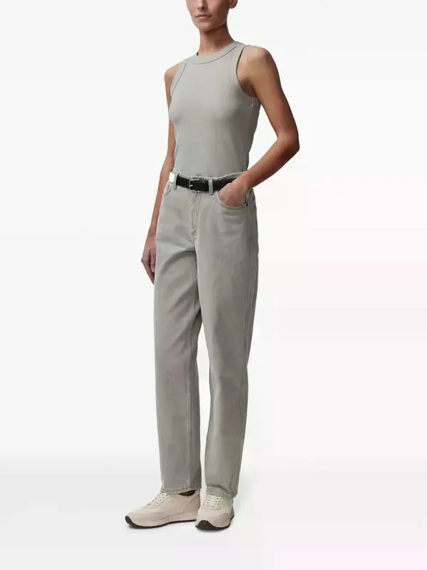12 STOREEZ Ribbed Cotton Tank Top - Grey