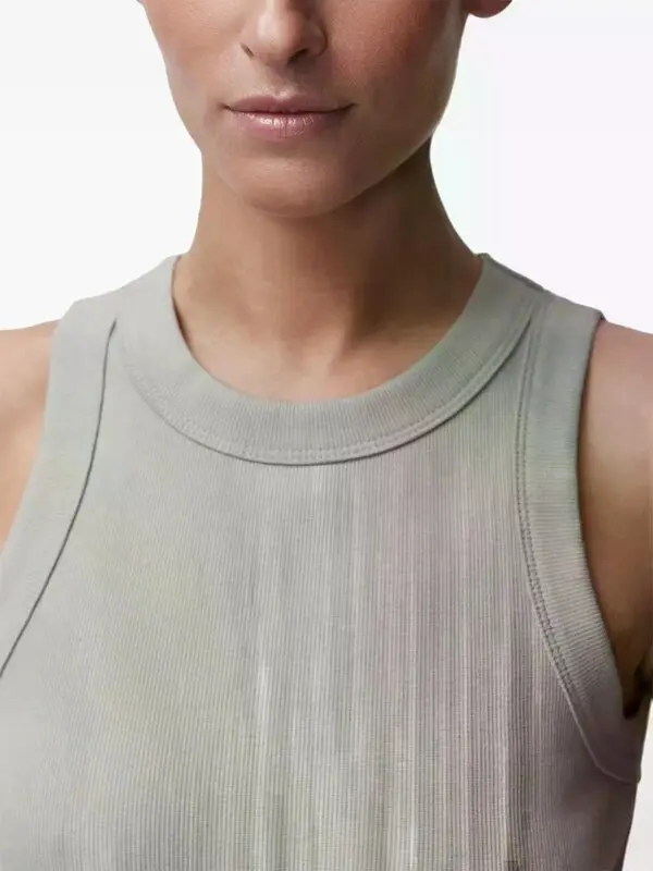 12 STOREEZ Ribbed Cotton Tank Top - Grey