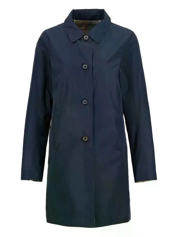 Barbour Babbity Reversible Plaid-lined Raincoat - Blue