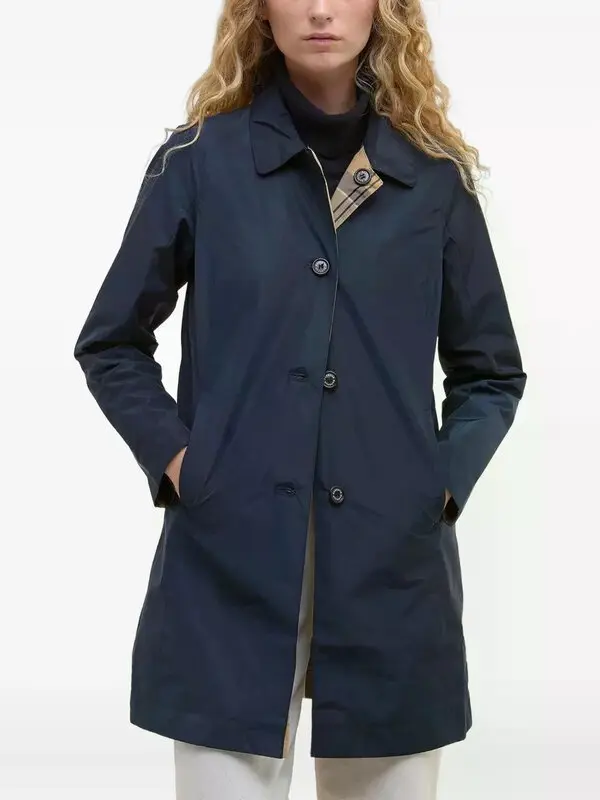 Barbour Babbity Reversible Plaid-lined Raincoat - Blue