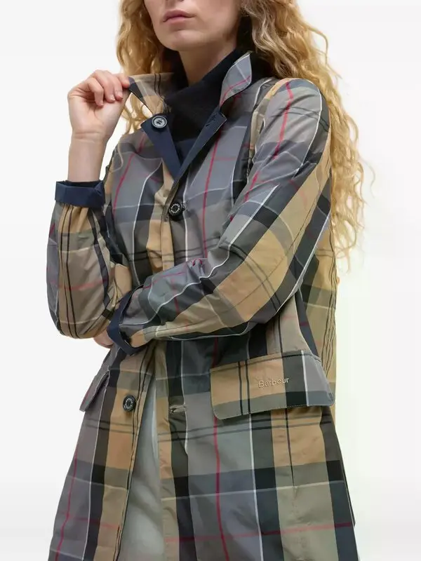Barbour Babbity Reversible Plaid-lined Raincoat - Blue