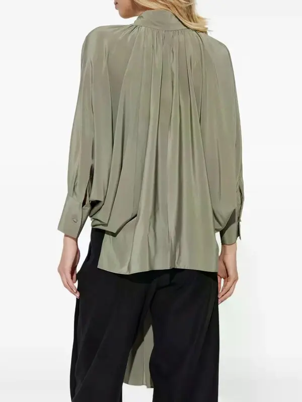 Max Mara Pleated Tie-neck Blouse - Brown