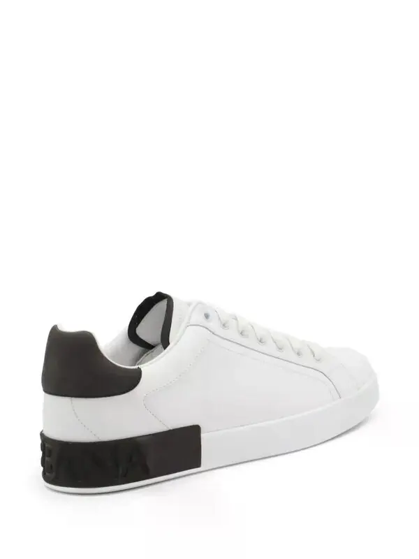 Dolce & Gabbana Portofino Leather Sneakers - White