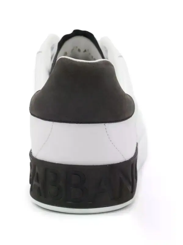 Dolce & Gabbana Portofino Leather Sneakers - White