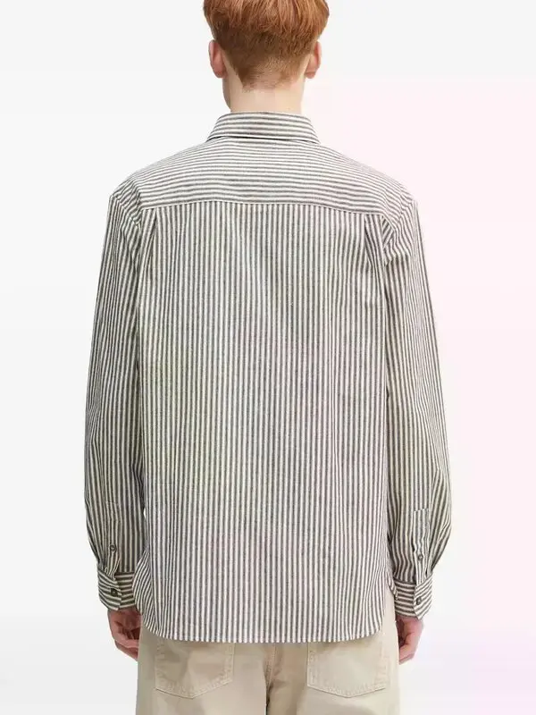 A.p.c. Malo Striped Long-sleeve Shirt - Grey