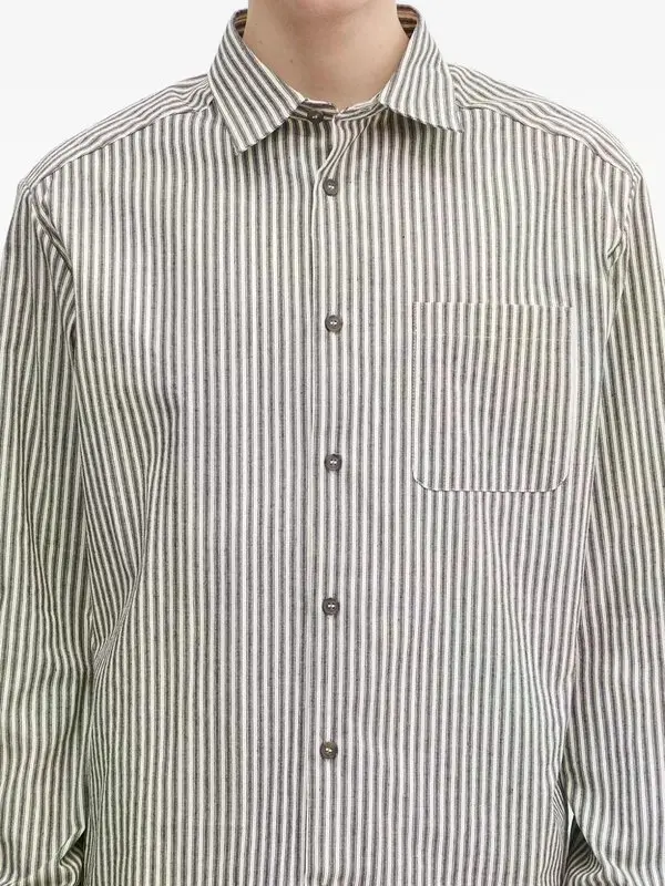 A.p.c. Malo Striped Long-sleeve Shirt - Grey