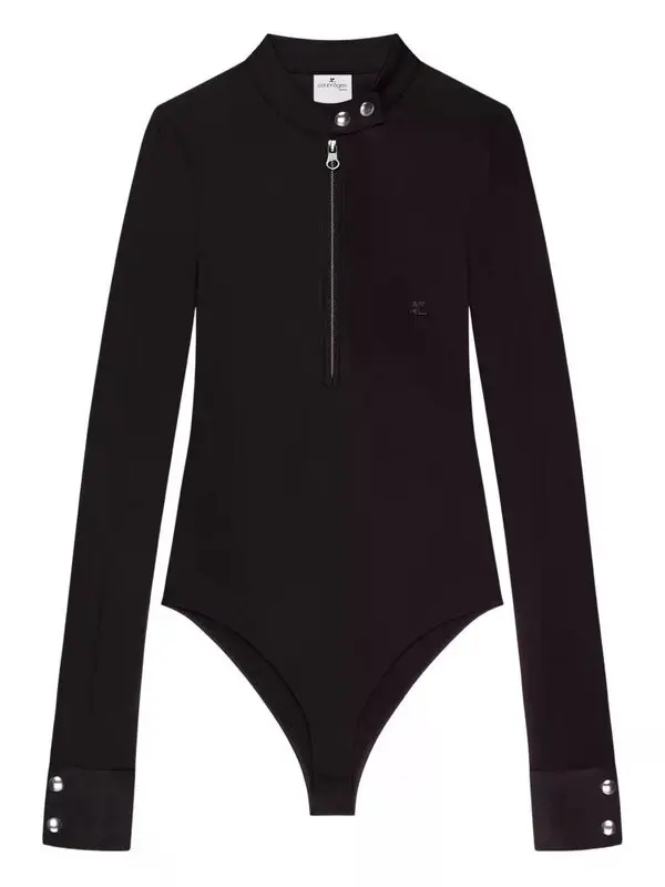 COURREGES Zip-up Long-sleeve Bodysuit - Black