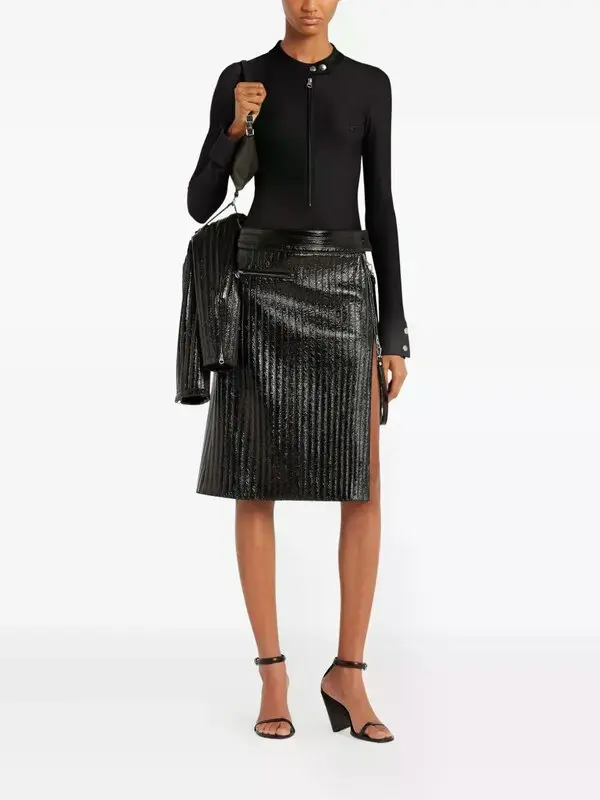 COURREGES Zip-up Long-sleeve Bodysuit - Black