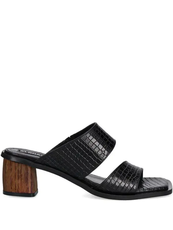 ALOHAS Gabin Crocodile-effect Block-heel Slides