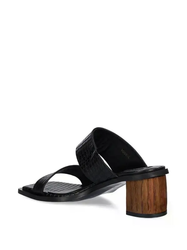 ALOHAS Gabin Crocodile-effect Block-heel Slides