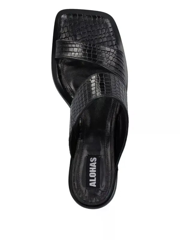 ALOHAS Gabin Crocodile-effect Block-heel Slides