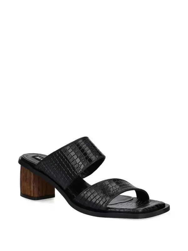 ALOHAS Gabin Crocodile-effect Block-heel Slides