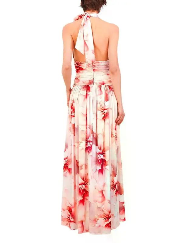 BABYLONE PARIS Halterneck Floral-print Maxi Dress