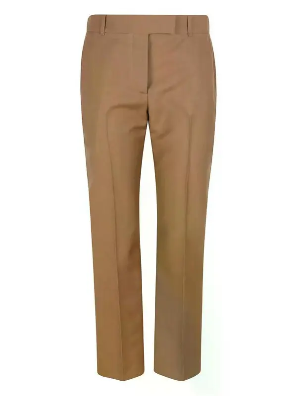 Alexander McQueen Wool Straight Trousers - Neutrals