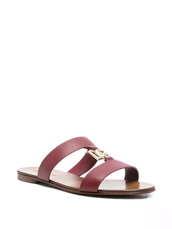 Dolce & Gabbana Leather Logo-plaque Sandals