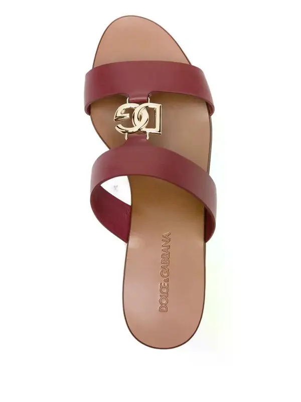 Dolce & Gabbana Leather Logo-plaque Sandals