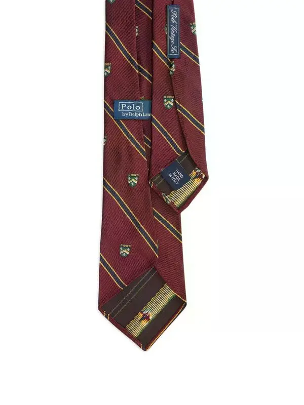 Polo Ralph Lauren Striped Crest Tie - Red
