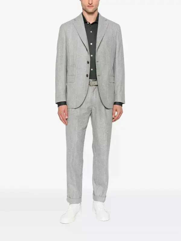 Eleventy Pinstripe Single-breasted Suit - Grey