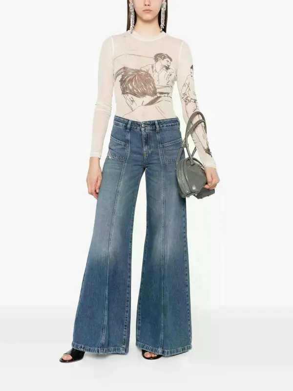 DIESEL® D-akii Panelled Jeans - Blue