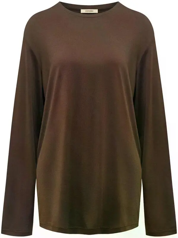 12 STOREEZ Long-sleeve Silk T-shirt