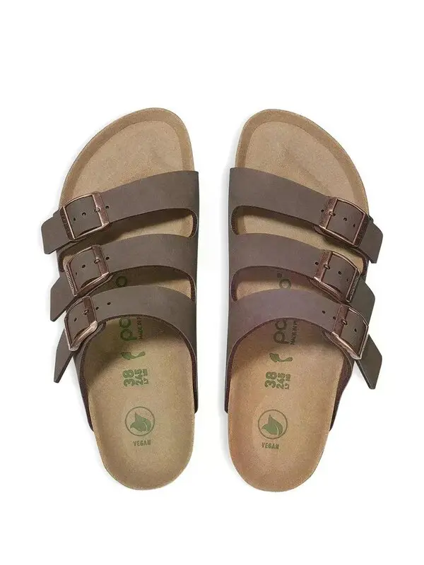 BIRKENSTOCK Florida Triple-buckle Platform Slides - Brown