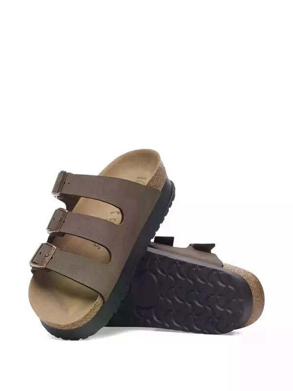 BIRKENSTOCK Florida Triple-buckle Platform Slides - Brown