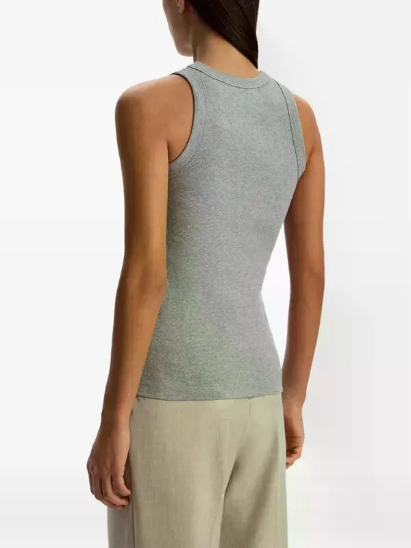 12 STOREEZ High-neck Sleeveless Ribbed Top