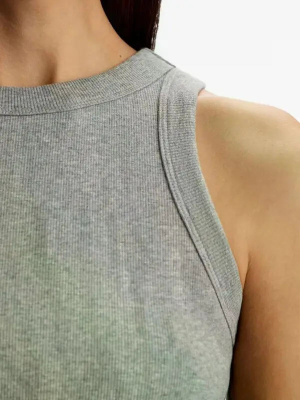 12 STOREEZ High-neck Sleeveless Ribbed Top