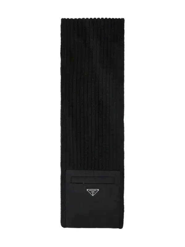 Prada Ribbed Pocket Scarf - Black