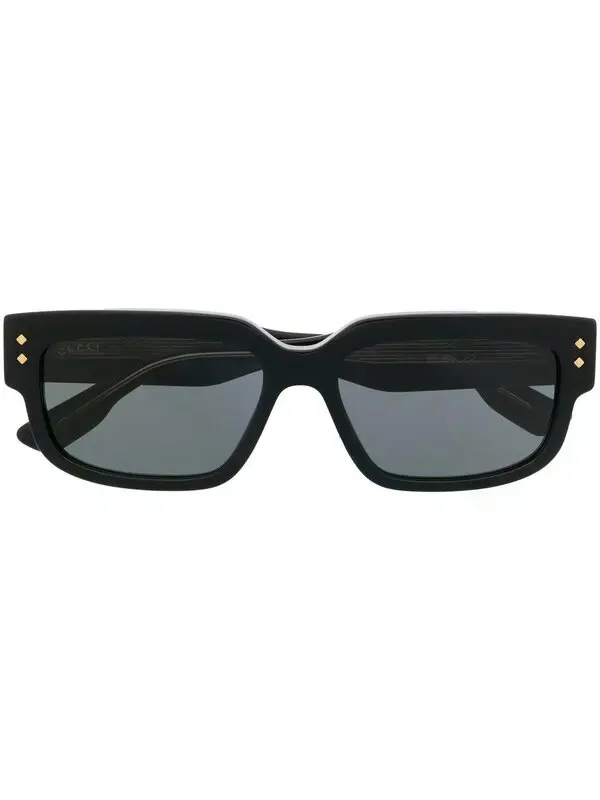 Gucci Rectangle-frame Tinted Sunglasses - Black