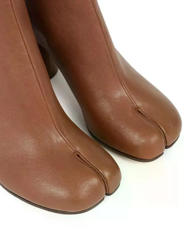 MAISON MARGIELA Tabi Leather Ankle Boots - Brown