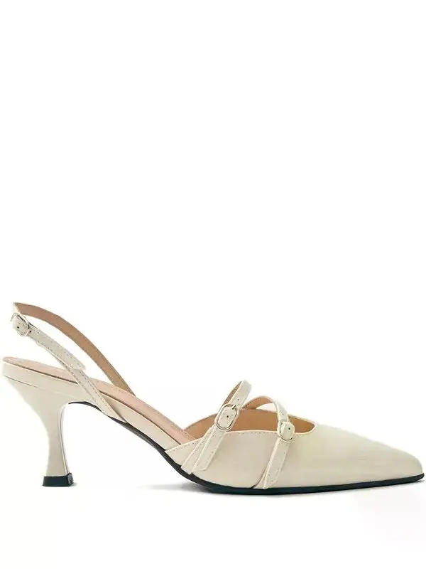 ALOHAS Joelle Buckle-detail Pointed-toe Pumps - Neutrals