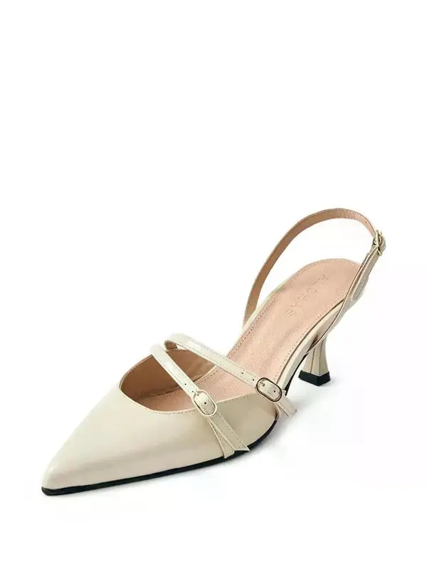 ALOHAS Joelle Buckle-detail Pointed-toe Pumps - Neutrals
