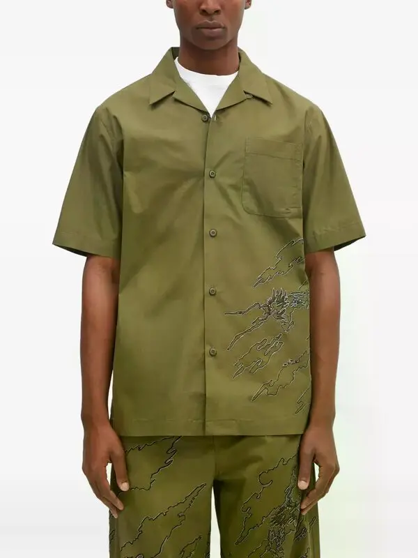 MAHARISHI Dragon-embroidered Short-sleeve Shirt