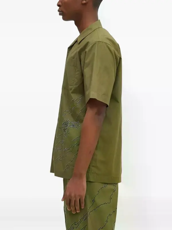 MAHARISHI Dragon-embroidered Short-sleeve Shirt