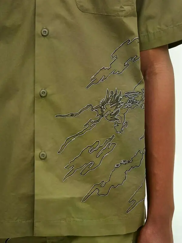 MAHARISHI Dragon-embroidered Short-sleeve Shirt