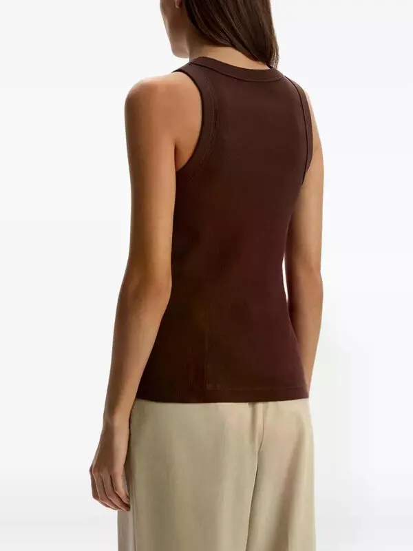 12 STOREEZ Ribbed Sleeveless Tank Top - Brown