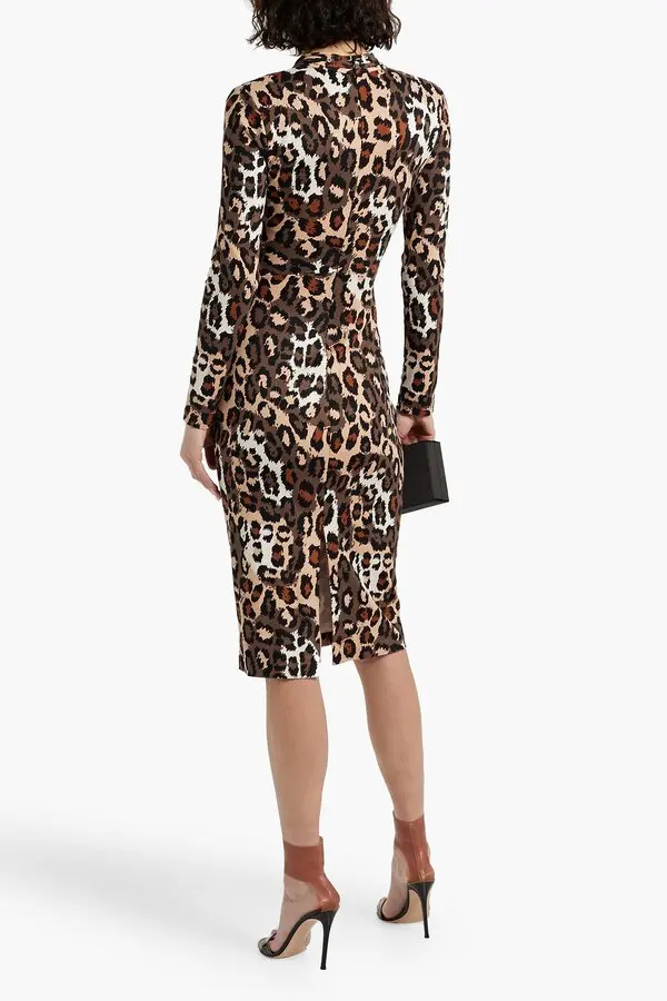 Diane Von Furstenberg Barlow Wrap-Effect Leopard-Print Jersey Midi Dress In  Brown - 55% Off | Editorialist