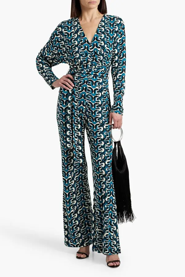 Diane Von Furstenberg Marilou Printed Jersey Jumpsuit