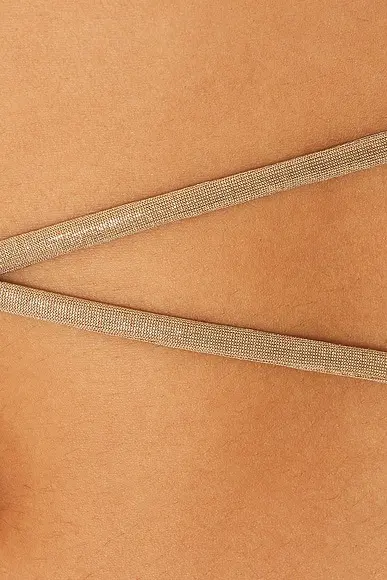 Norma Kamali Criss Cross Metallic Bikini Set