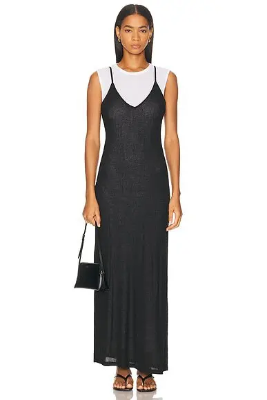 LESET Rozzi V Neck Muscle Maxi Dress