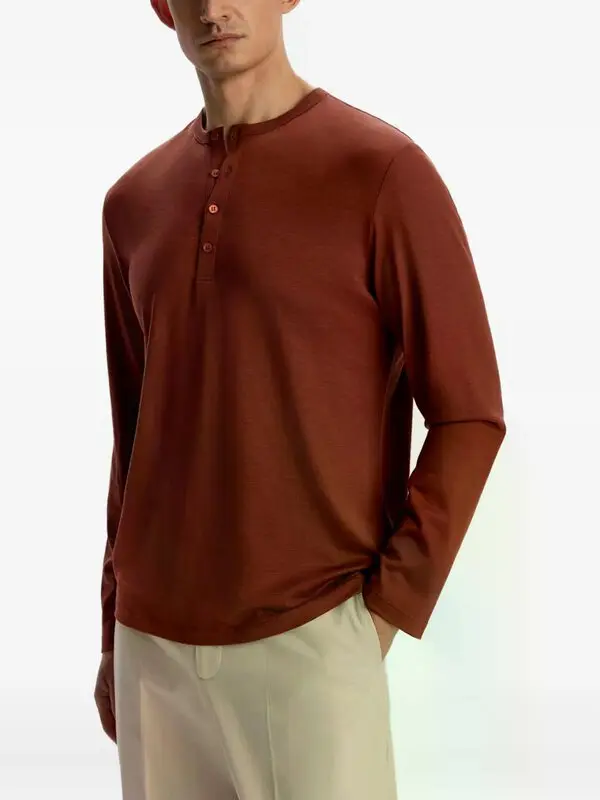 12 STOREEZ Long-sleeve Henley T-shirt