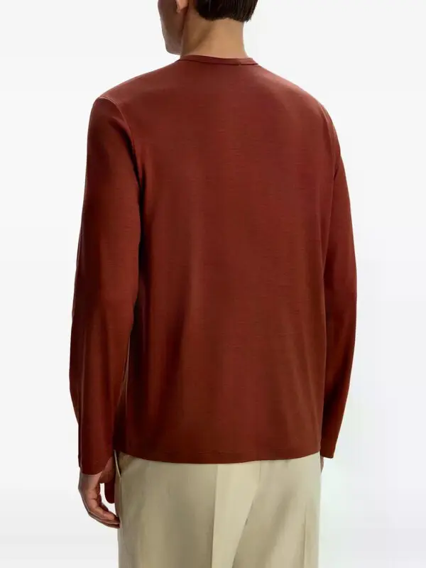 12 STOREEZ Long-sleeve Henley T-shirt